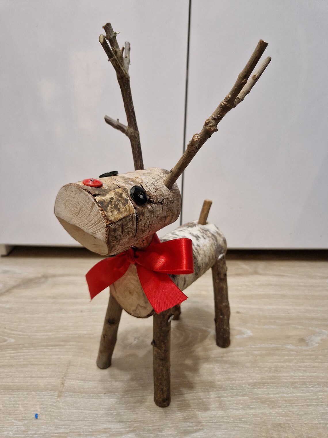 Hand Made Wooden Log Reindeer - Etsy