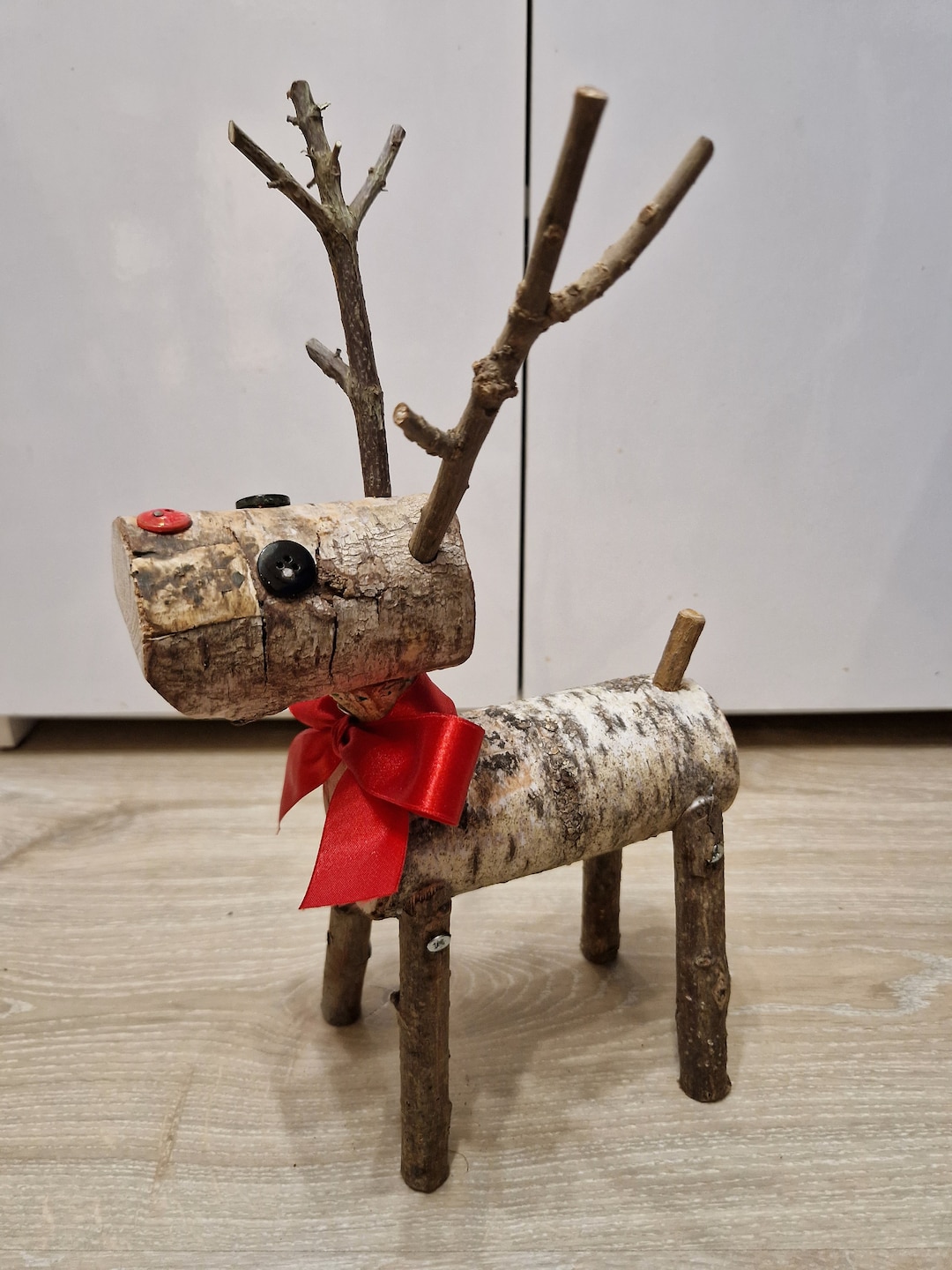 Hand Made Wooden Log Reindeer - Etsy