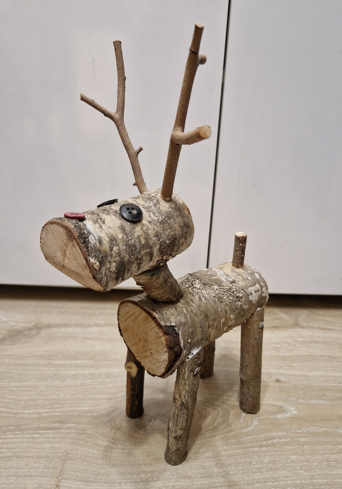 Hand Made Wooden Log Reindeer - Etsy