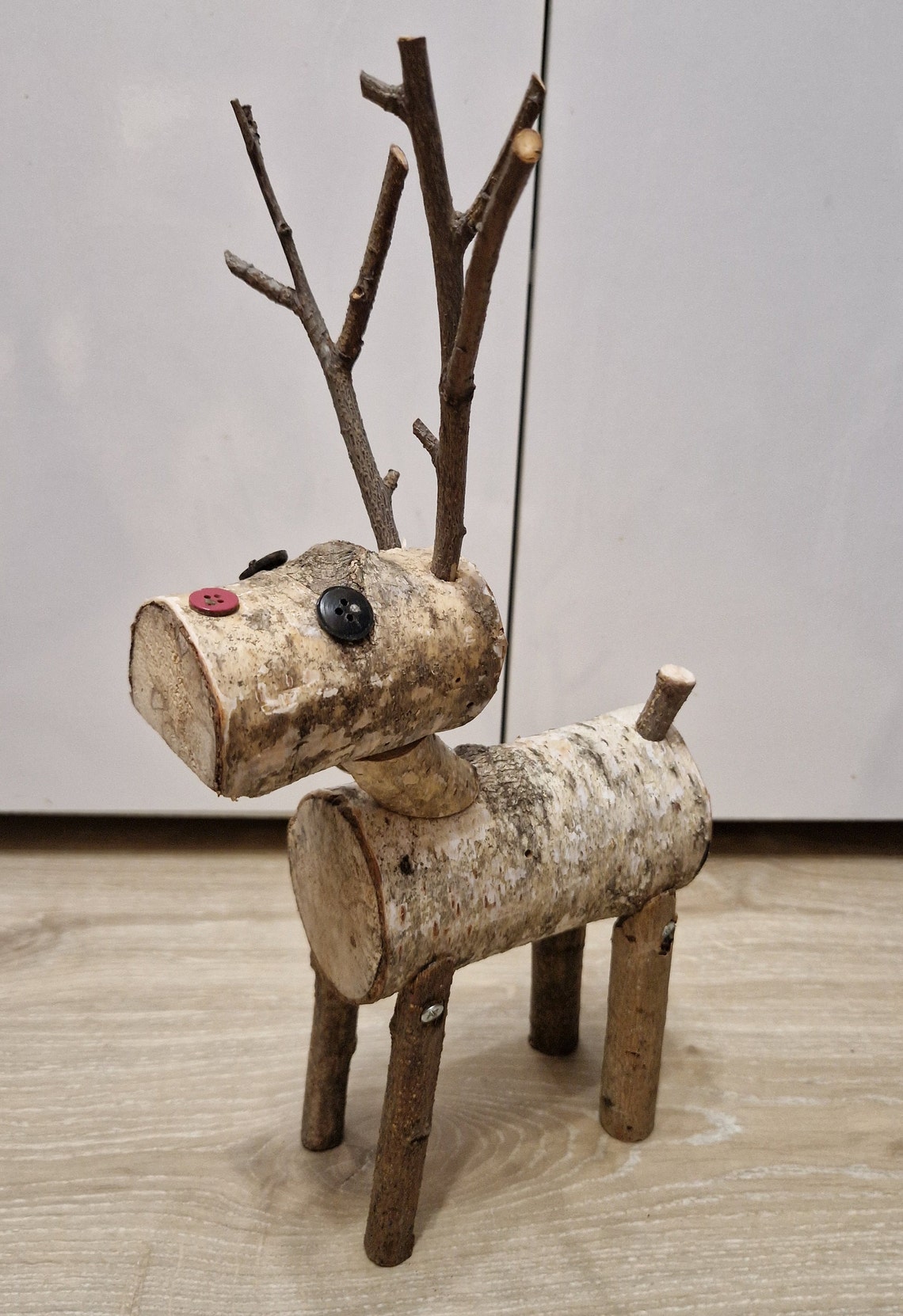 Hand Made Wooden Log Reindeer - Etsy