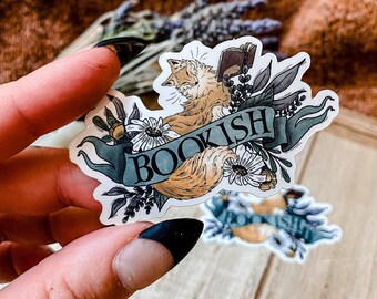 Fox Reading Sticker - Etsy