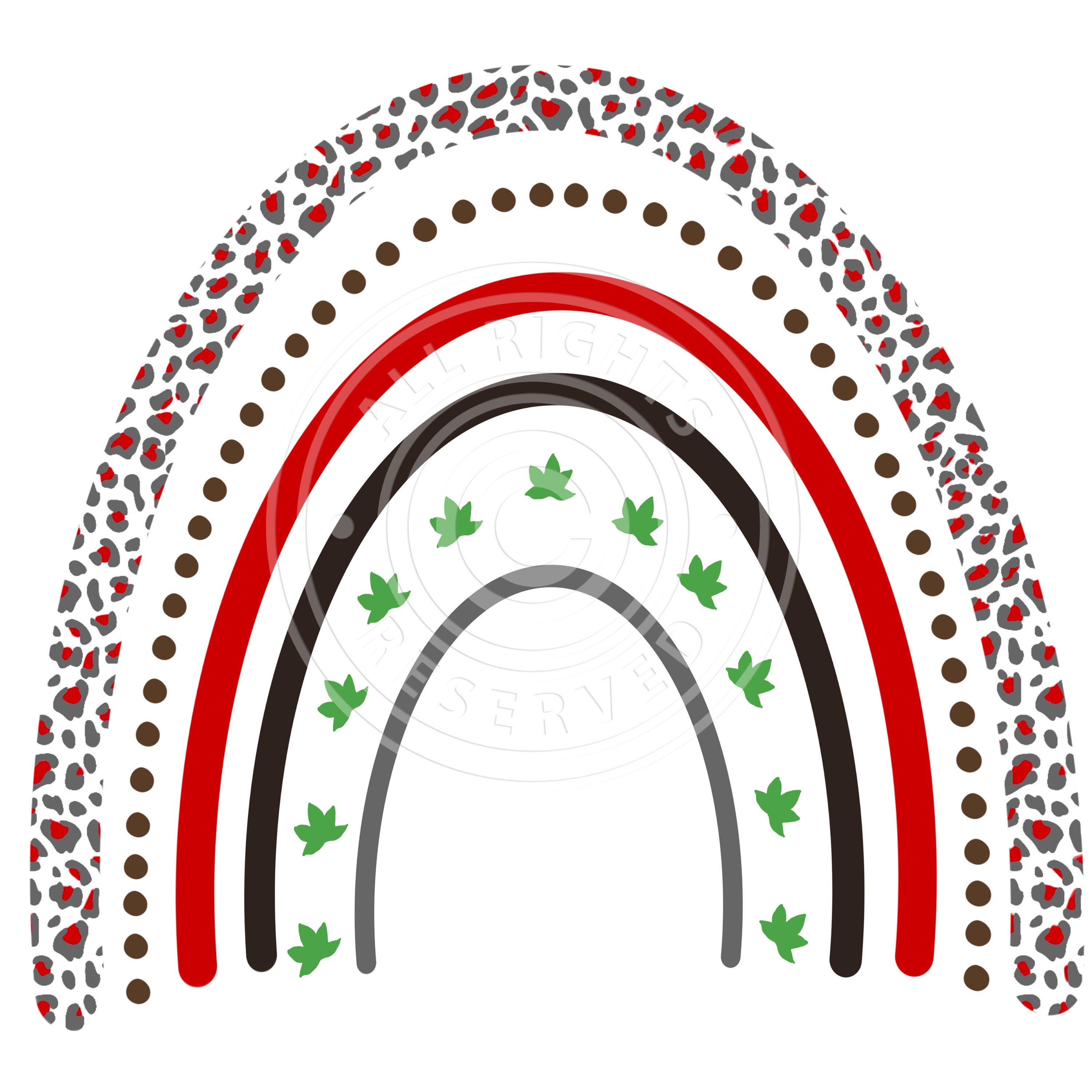 Red and Gray Rainbow PNG - DIGITAL FILE Ohio - Etsy