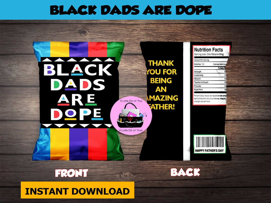 INSTANT DOWNLOAD Black Dads Chip Bag | Father's Day Chip Bag Party ...