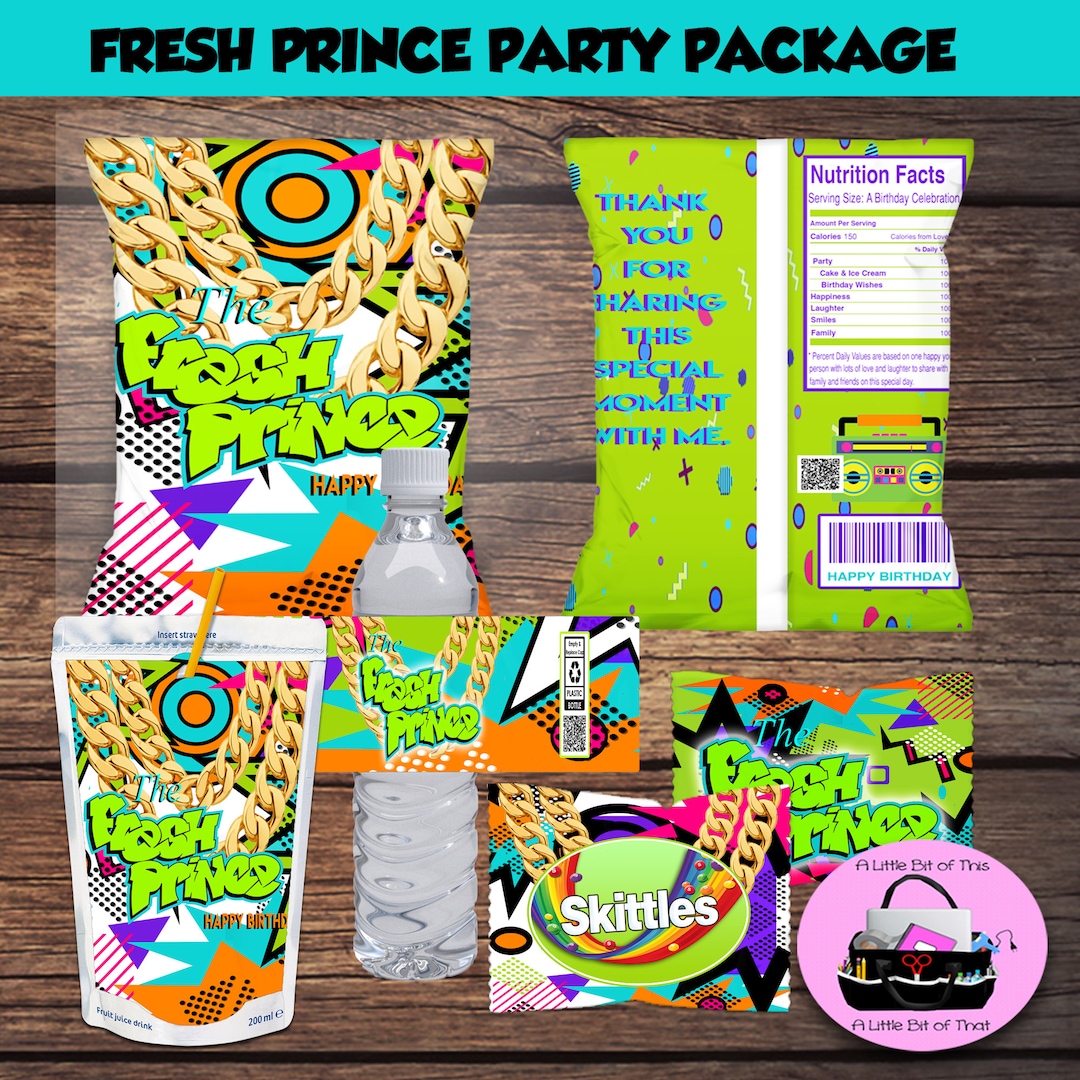 Fresh Prince Chip Bag | Capri Sun Label | Candy | Party Favor ...