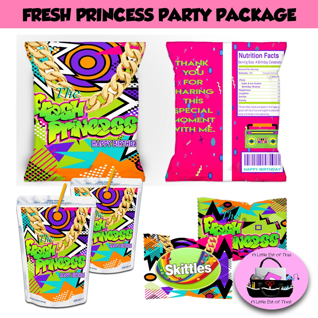 Fresh Princess Chip Bag | Capri Sun Label | Candy | Party Favor ...