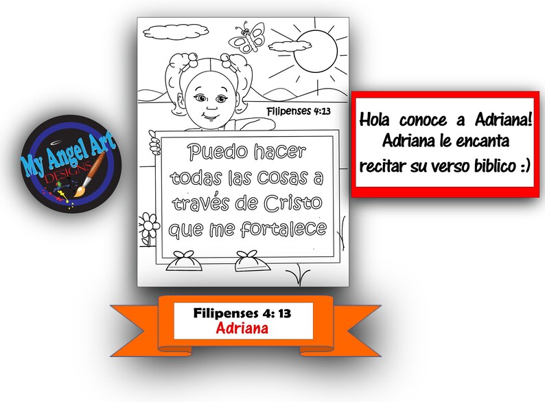 Phil 4:13 - Little Girl Gabby - Spanish - Coloring Page for Kids ...
