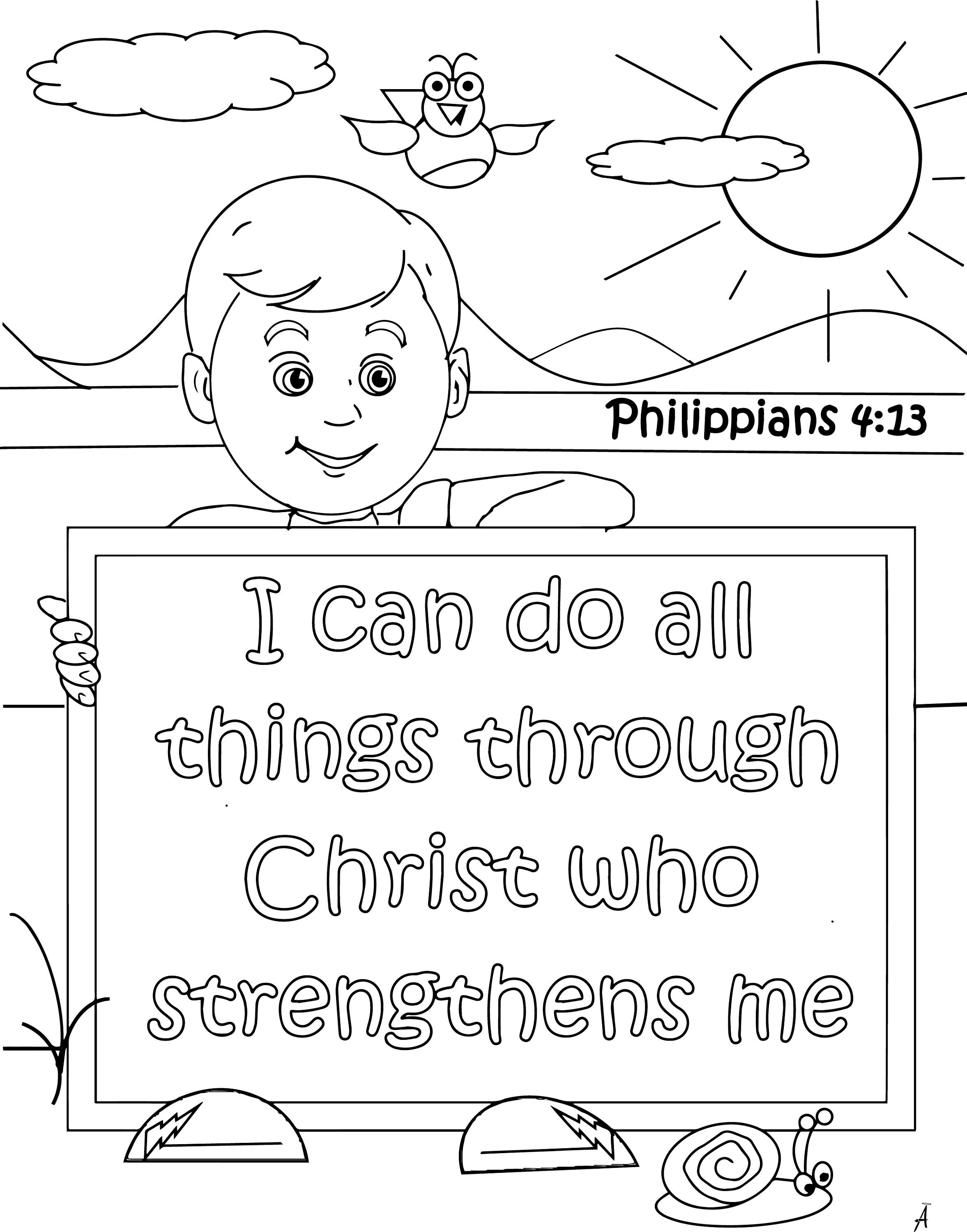Phil 4:13 - Little Boy Dylan - Coloring Page for Kids - Bible Verse ...