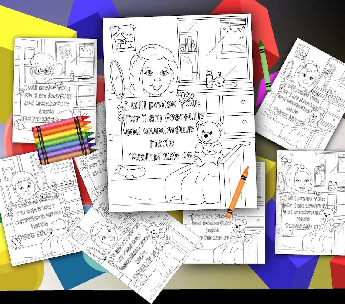 Psalms 139:14 - Little Girl Sadie - Coloring Page for Kids - Bible ...