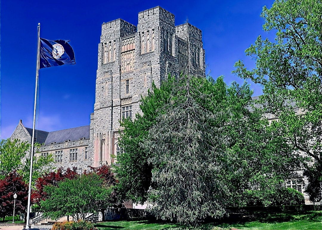 Virginia Tech Burruss Hall - Etsy