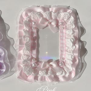 Lace Kpop Toploader Photocard Holder Pink Coquette Deco Toploader - Etsy