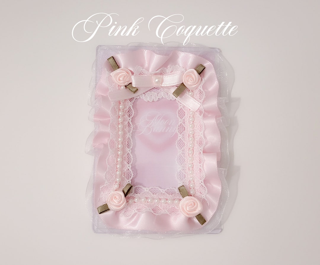 Lace Kpop Toploader Photocard Holder Pink Coquette Deco Toploader - Etsy
