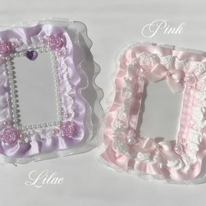 Lace Kpop Toploader Photocard Holder Pink Coquette Deco Toploader - Etsy