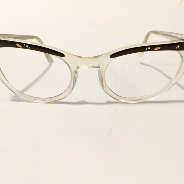 Large Vintage Cateye Eyeglasses Etsy