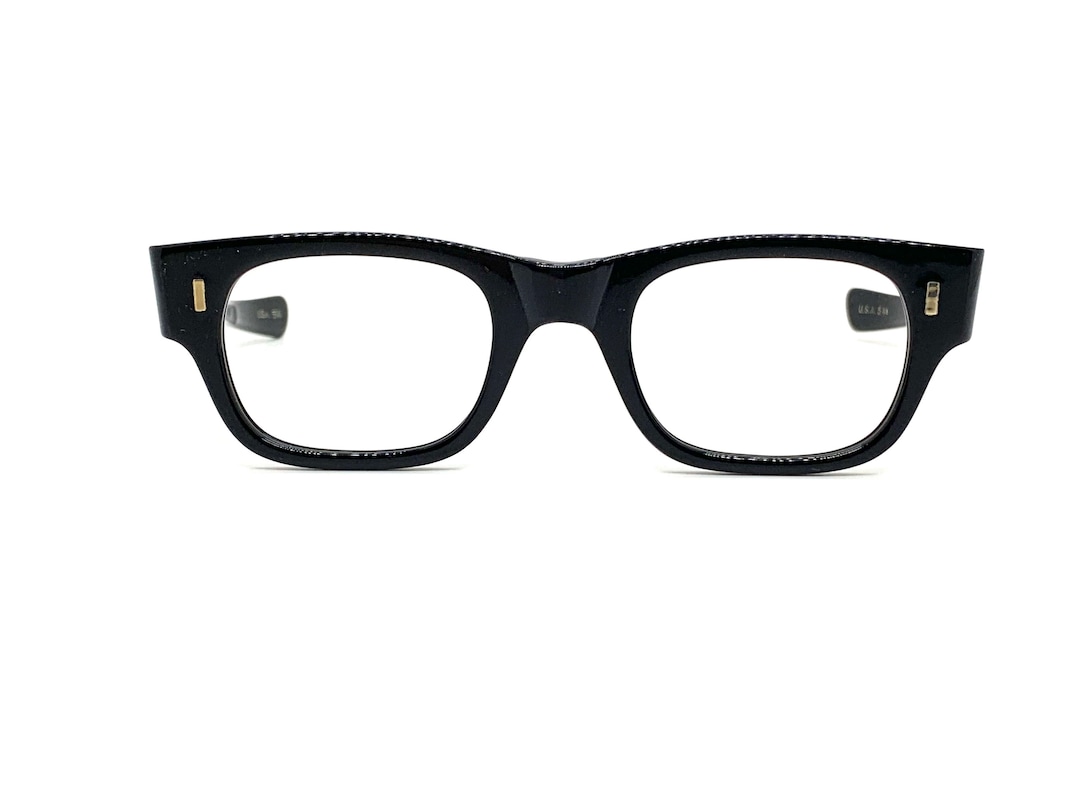 50s Black Horn Rim Eyeglasses | New Old Stock | Vintage 60s Black ...