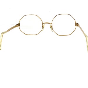 Vintage 60s Gold Octagonal Metal Eyeglass Frames | New Old Stock | 12K ...