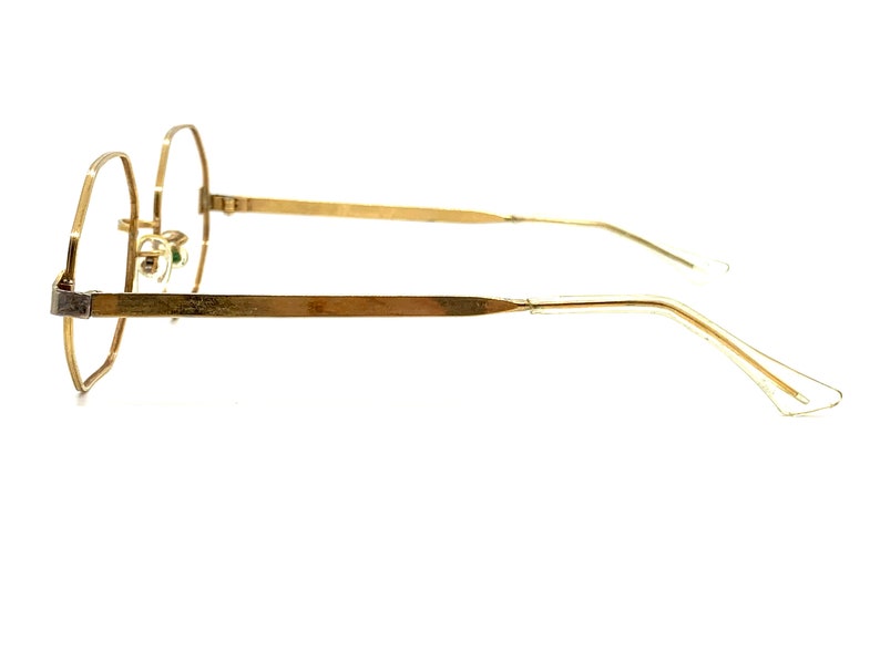 Vintage 60s Gold Octagonal Metal Eyeglass Frames | New Old Stock | 12K ...