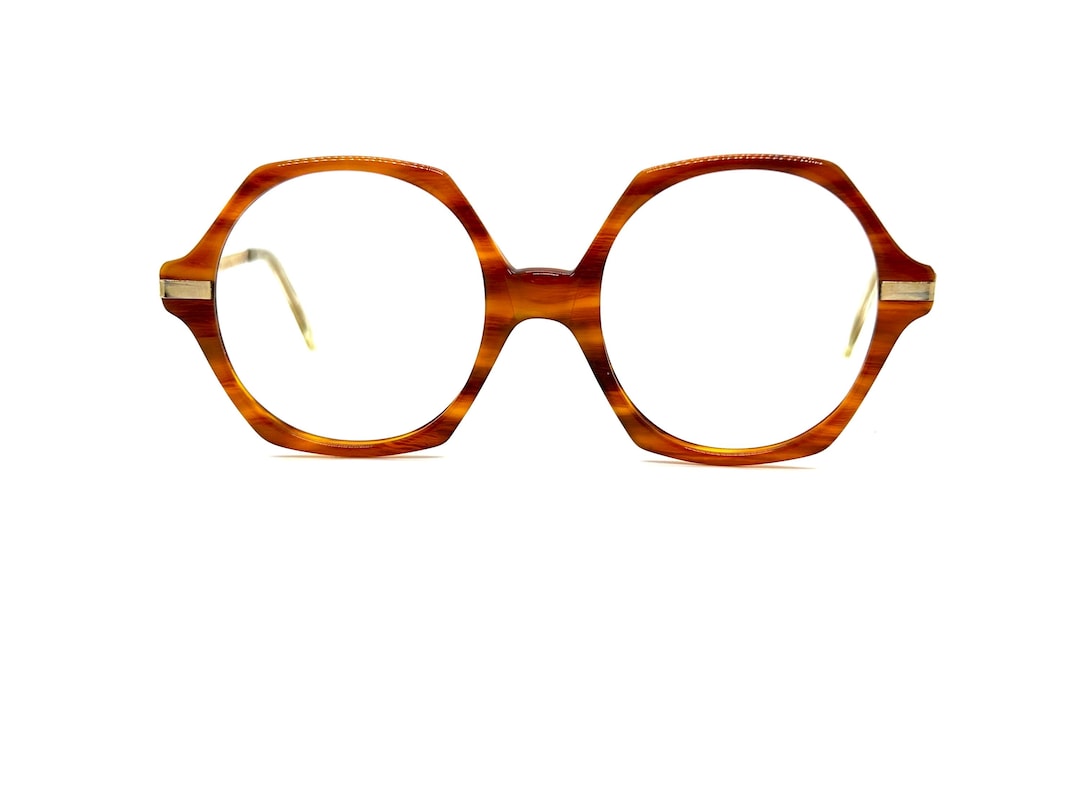 Vintage 60s Eyeglasses New Old Stock Tortoise Hex Glasses Frames Octo ...