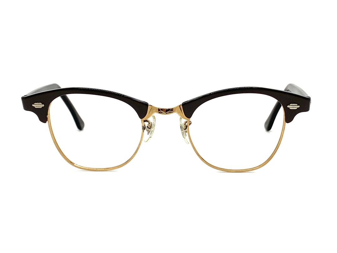 50s Eyeglasses | New Old Stock | 60s Brown Clubmaster Eyeglasses ...