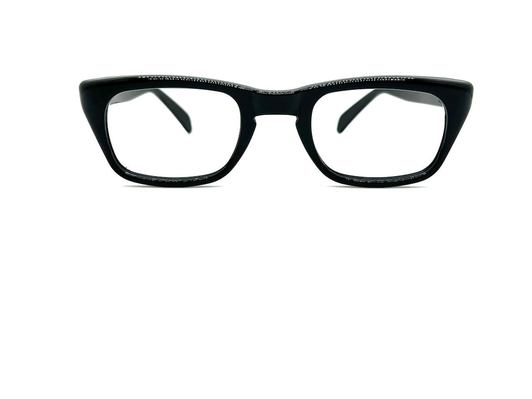 Unused 70s Black Horn Rim Eyeglass Frames | New Old Stock | Vintage ...