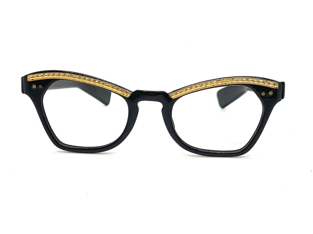 50s Black Cat Eye Eyeglass Frames New Old Stock Vintage Etsy
