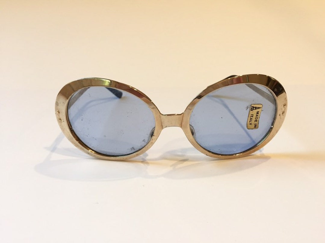 Vintage 70s Round Sunglasses New Old Stock Round Frame Gold Sunglasses ...