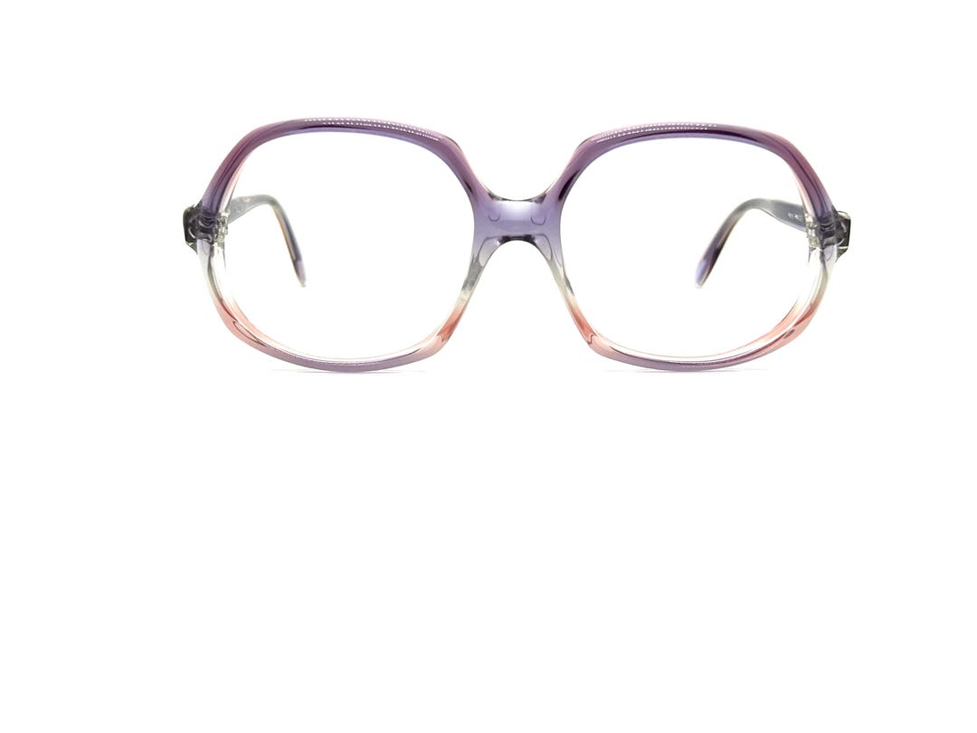 80s Large Oversized Eyeglasses | New Old Stock | Purple Pink Fade ...