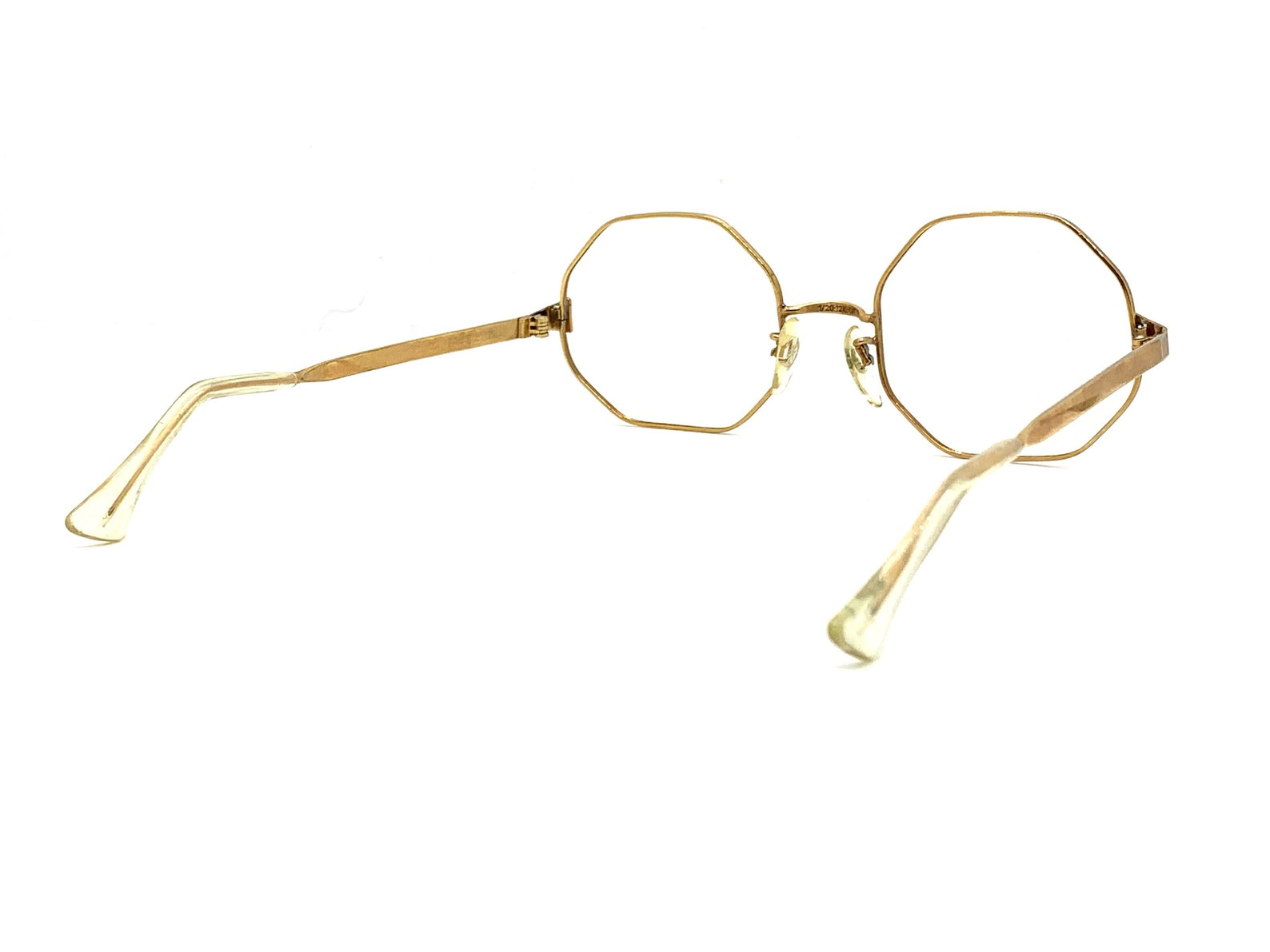 Vintage 60s Gold Octagonal Metal Eyeglass Frames | New Old Stock | 12K ...