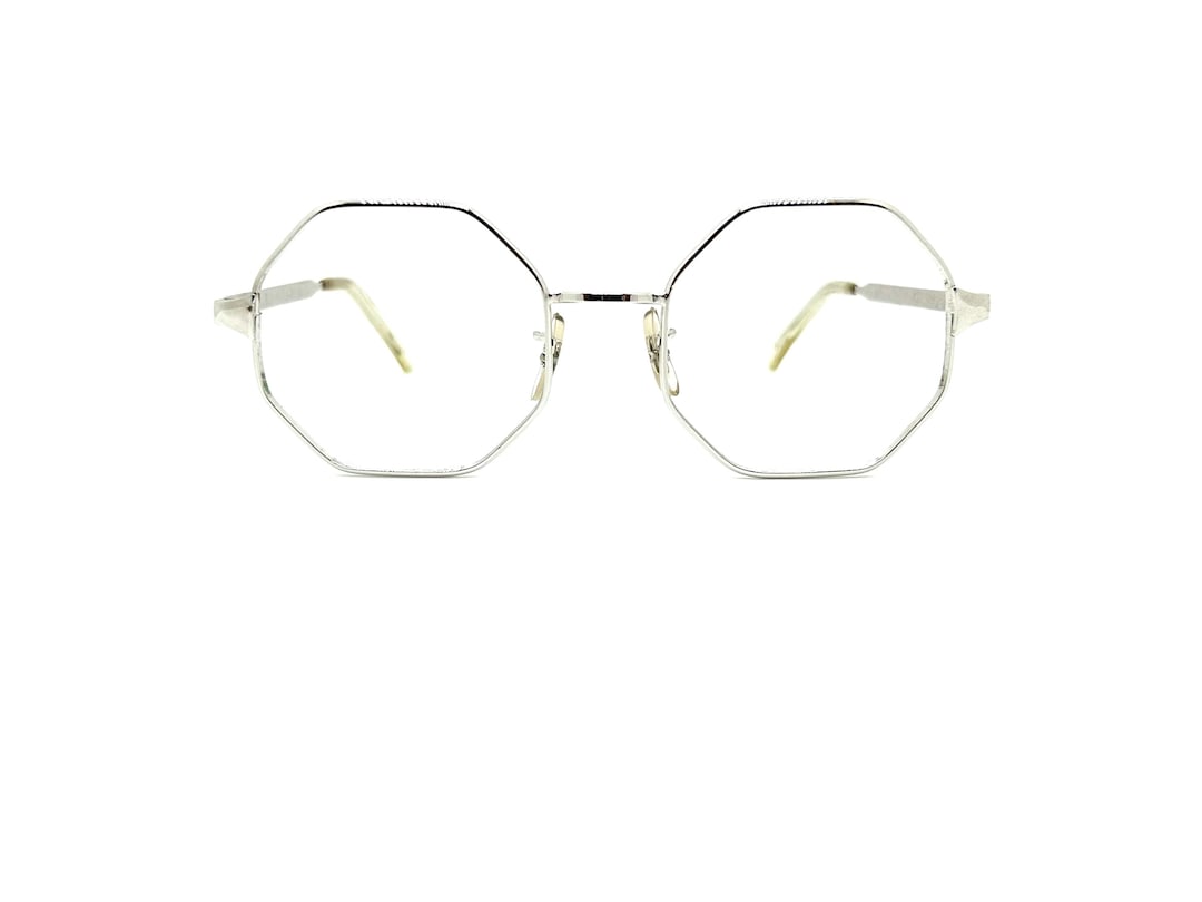 60s Octagon Metal Eyeglasses | New Old Stock | Silver Metal Octagon ...