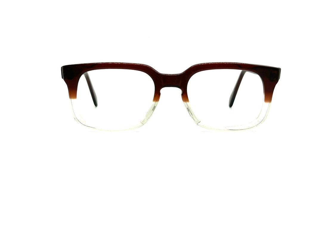 Vintage 70s Horn Rim Eyeglasses | New Old Stock | 80s Brown & Clear ...