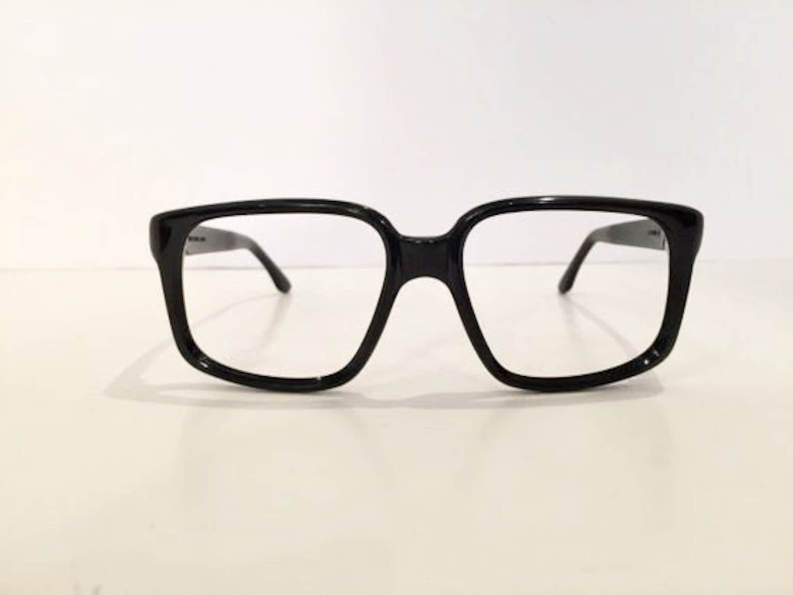 60s Black Horn Rim Eyeglass Frames | NOS | New Old Stock | Thick Black ...