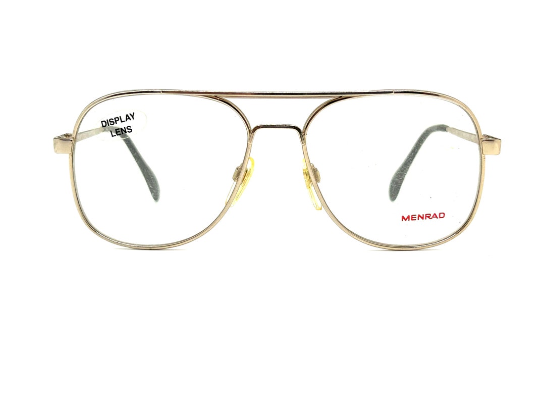 Vintage 80s Metal Aviator Eyeglasses | New Old Stock | Mens Big Aviator ...