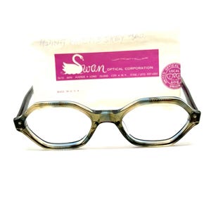 60s Octagon Eyeglass Frames | New Old Stock | Smoky Gray Hex Shaped ...