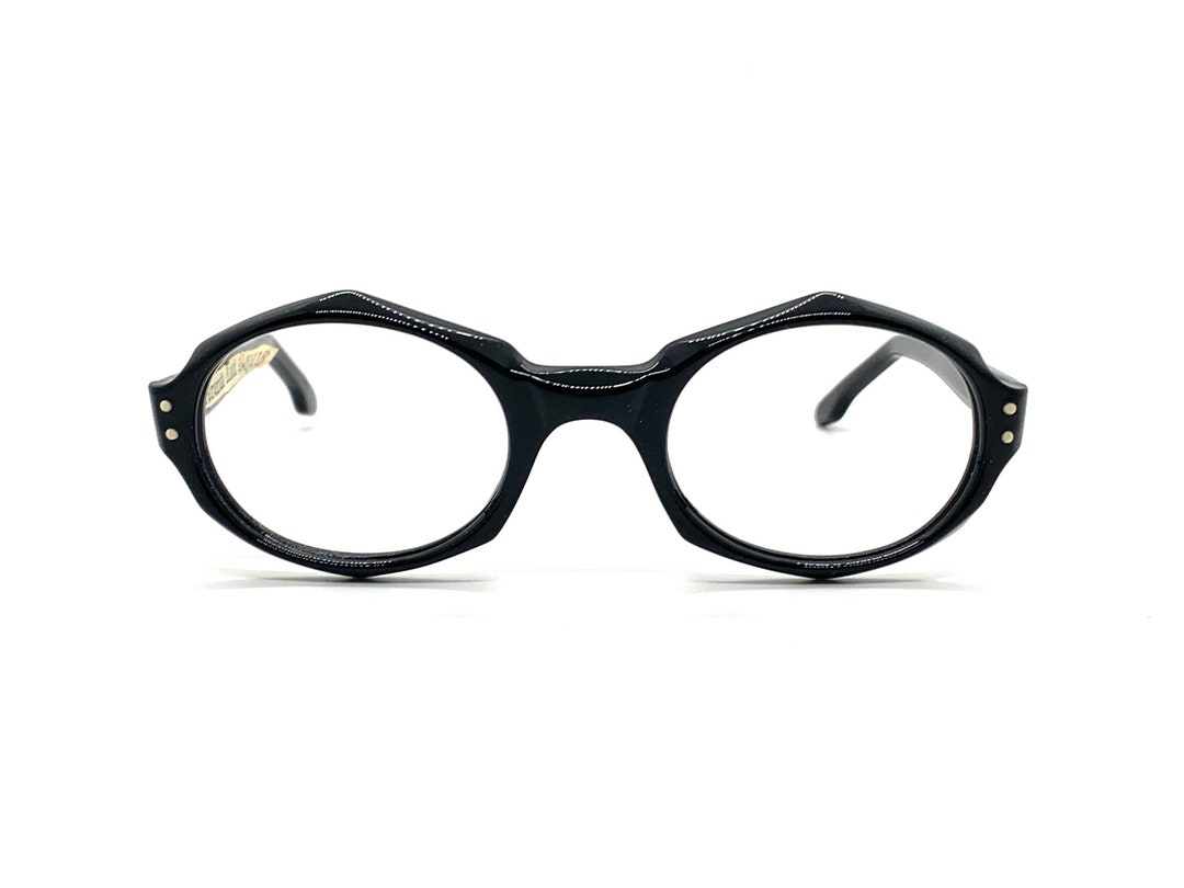 Vintage 70s Eyeglass Frames New Old Stock 60s Black Hex Eyeglass Frames ...