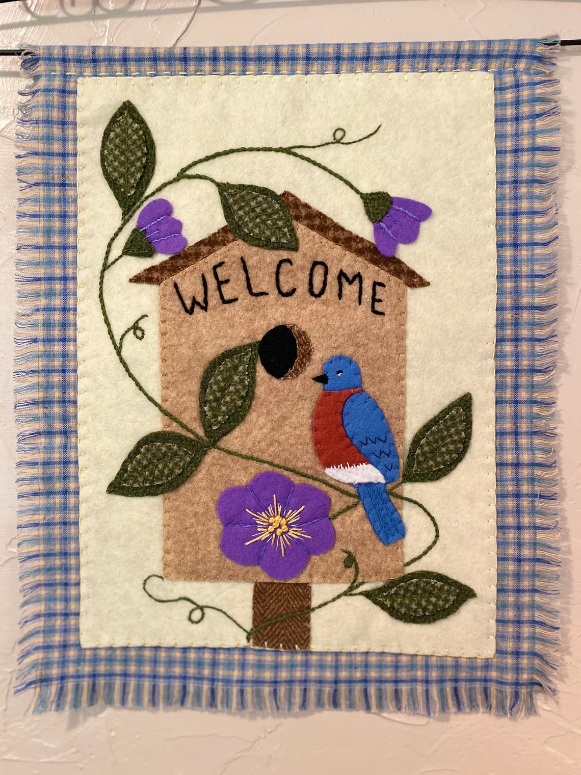 Welcome Bluebirds Flag - Etsy