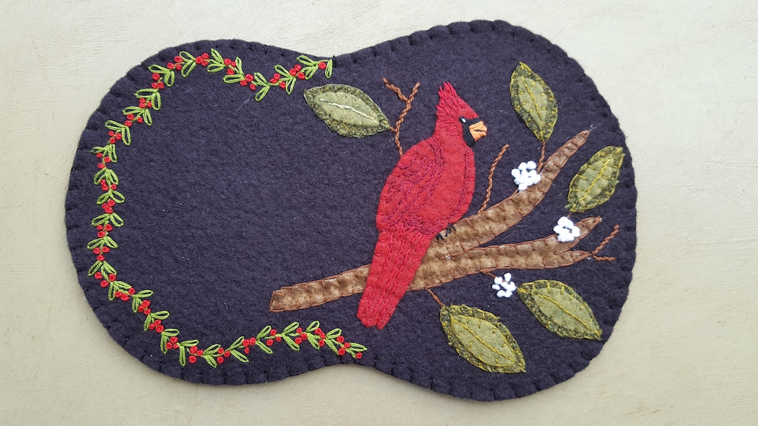 Wool Pattern for a Cardinal Mug Rug - Etsy