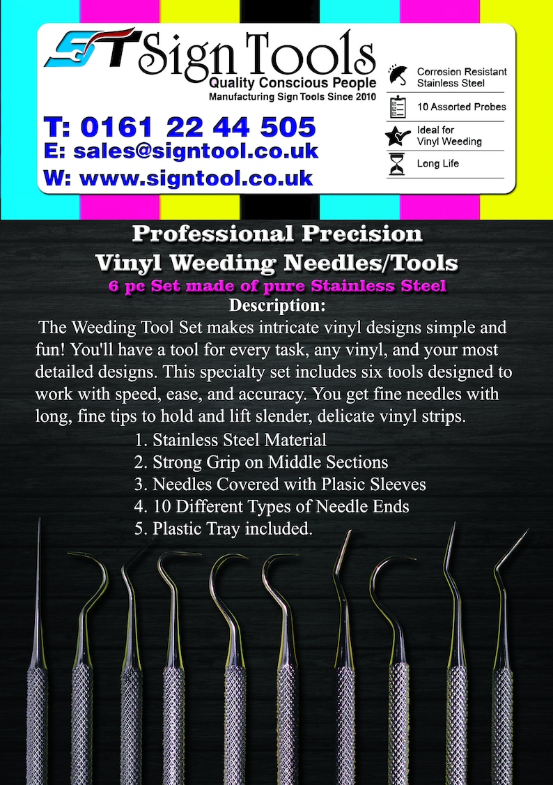 Cricut Siser Vinyl Weeding Tool Set 6 Pieces Sign Vinyl - Etsy