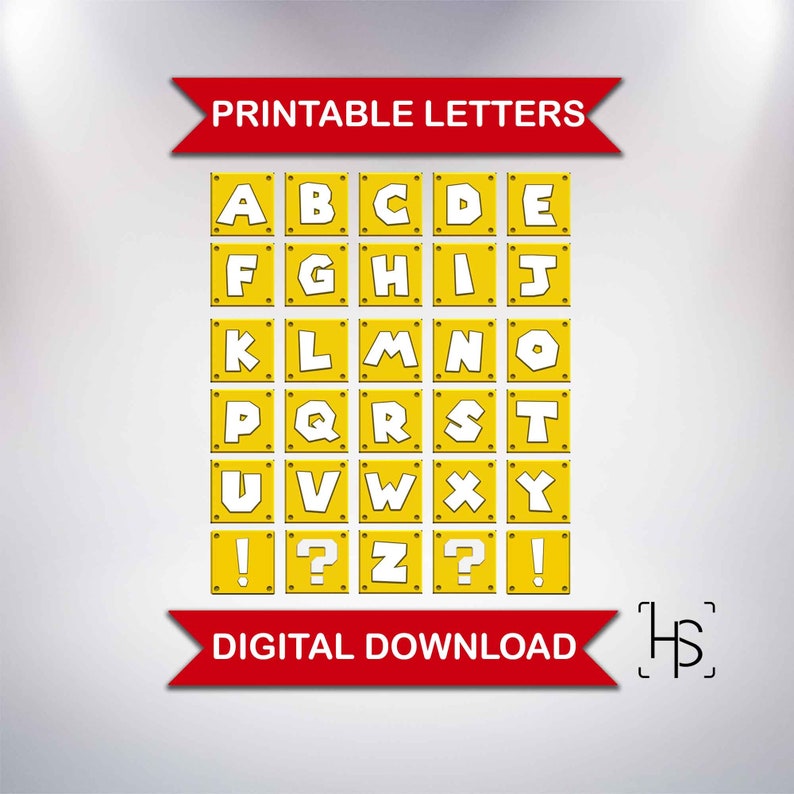 Super Mario Alphabet Birthday Printable at Home Banner Digital - Etsy