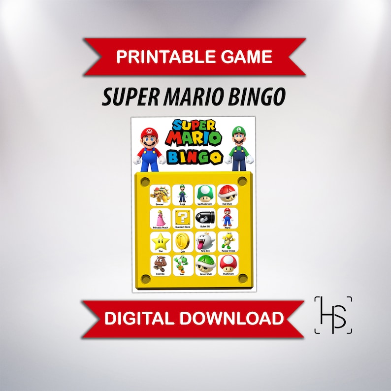 Super Mario Bingo Game for Kids, Birthday Party (digital Download) - Etsy