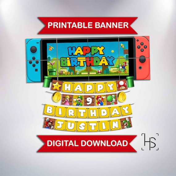 Super Mario Nintendo Game Digital Download Banner & Bunting - Etsy