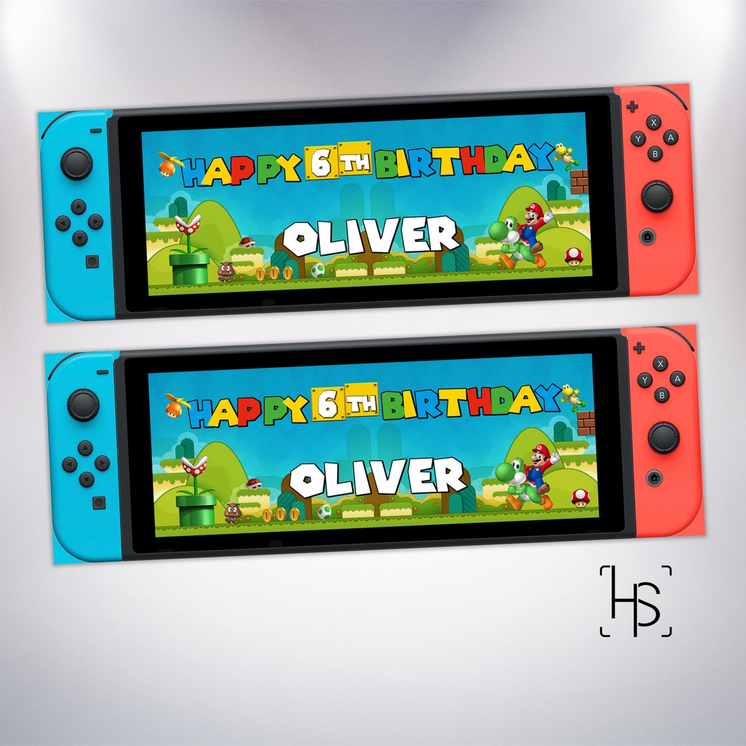 Nintendo Switch Super Mario Design 1 Personalised Birthday Party Banner ...