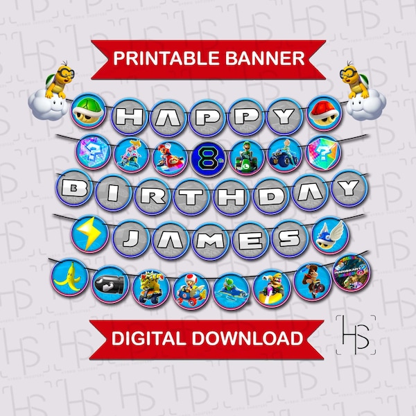Mario Kart Banner - Etsy
