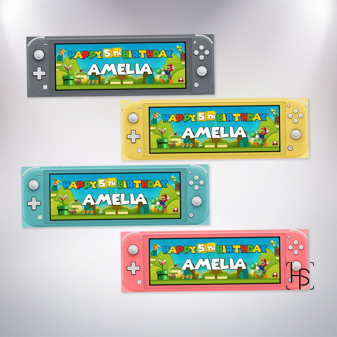 Nintendo Switch LITE Mario Personalizzato Birthday Party Banner 200GSM ...
