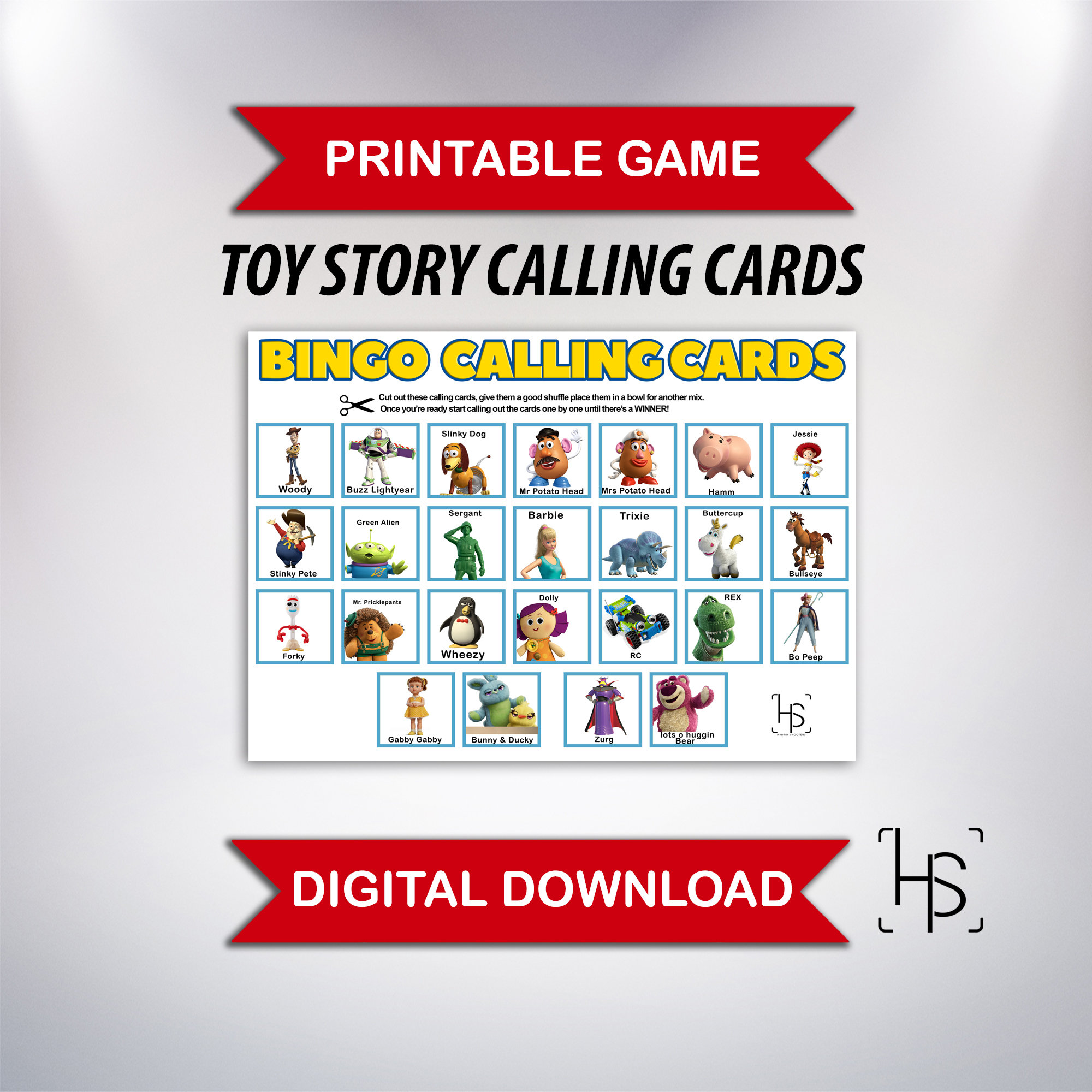 Toy Story Bingo Game for Kids Party up to 10 Players Birthday | Etsy