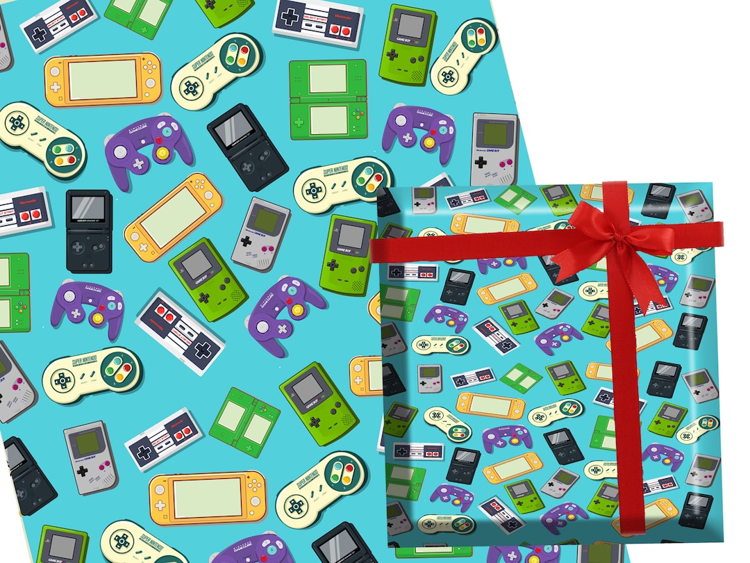 Nintendo Handheld Birthday Gift Wrapping Paper Video Gaming Present UK ...