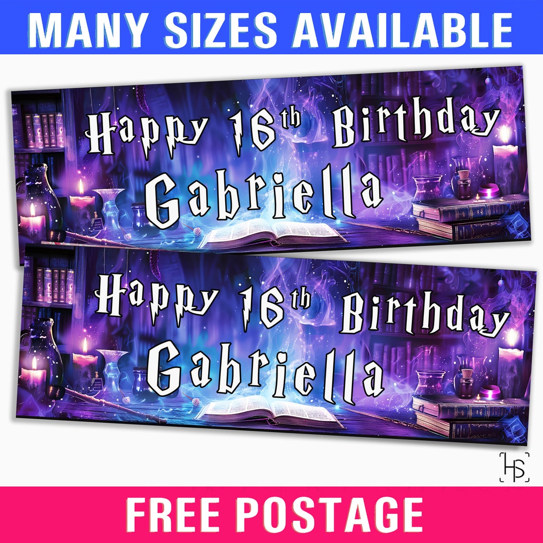 Wizard Theme D1 Magic Birthday Party Event Banner Themed Personalised ...