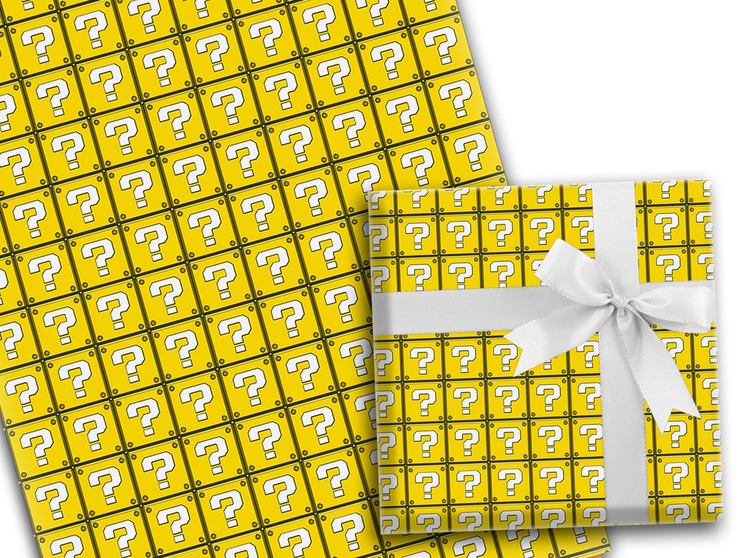 Super Mario Question Block D1 Birthday Gift Wrapping Paper Gaming ...