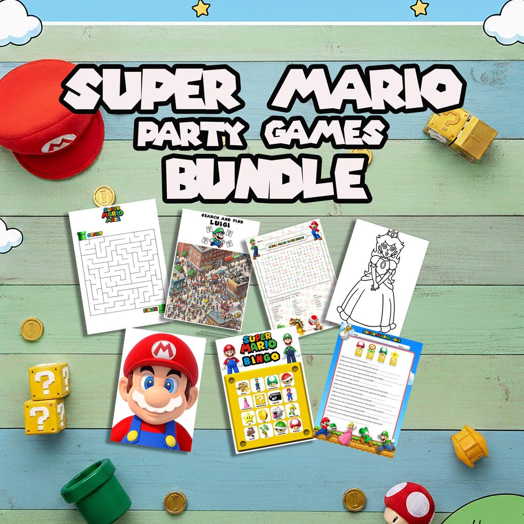 Super Mario Party Games Bundle | Printable Kids Birthday Activities (A4 ...