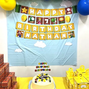 Super Mario Digital Bunting Banner Birthday Download Printable at Home ...