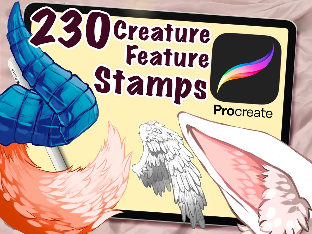 BUNDLE 230+ UPDATED Creature Feature Procreate Stamps, Procreate ...