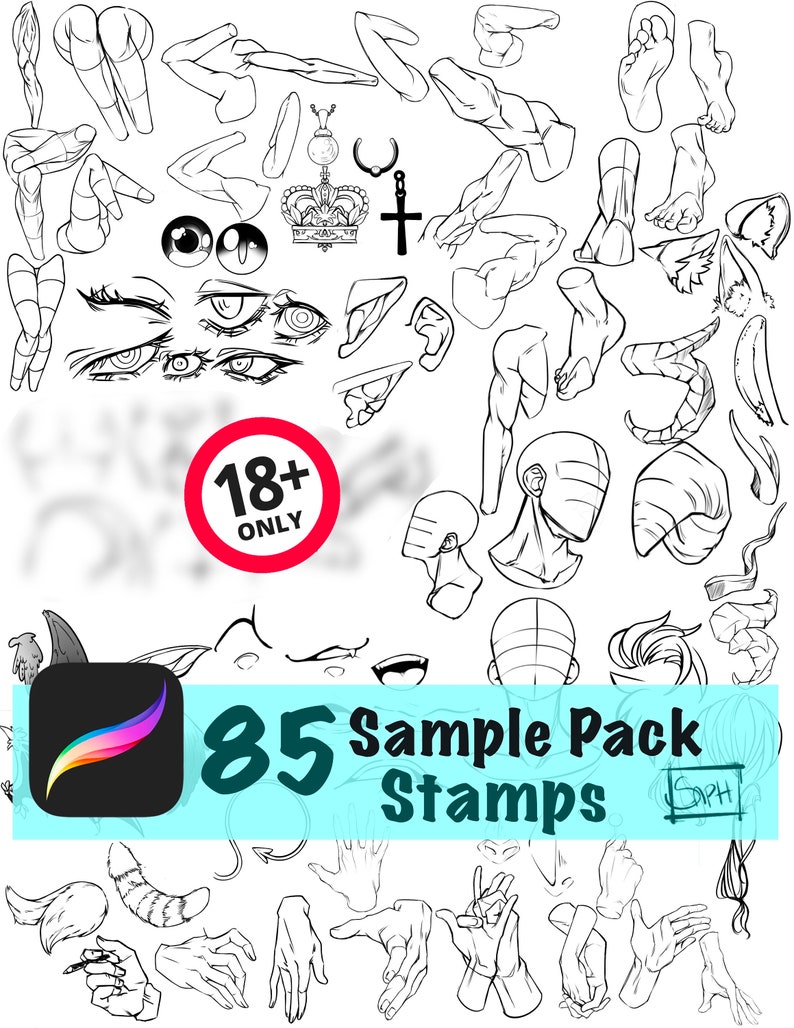 85 SAMPLE Procreate Stamps Procreate Brushes Digital Art - Etsy